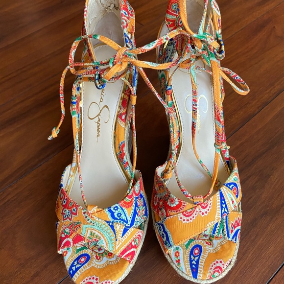 Jessica Simpson | Shoes | Jessica Simpson Yellow And Blue Espadrille ...